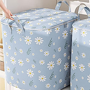 Portable Large Capacity Oversized Clothes Quilts Storage Bag, Foldable Wardrobe Sorting Storage Box Storage Bag Zipper Cup Storage Bag (S 100L)