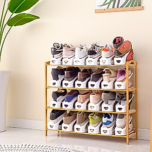 I M HOME LIVING - Value Pack Shoe Slot Organizer 10-Piece Space-Saving Shoe Holders for Maximum Storage(10, White)