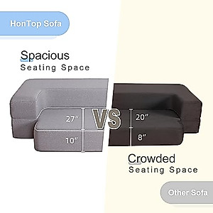 HonTop 10 Inch Folding Sofa Bed Memory Foam Couch Floor Modern Futon Sofa Bed, Full Sleeper Chair Bed for Living Room Bedroom