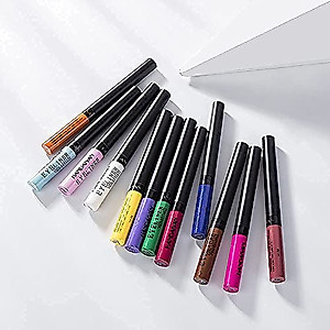 Luxsea Matte Colorful Liquid Eyeliner Set 12 Colors Waterproof Long Lasting Eyeliner Set Professional High Pigmented Makeup Set for Women Girls