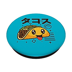 Kawaii Japanese writing anime cartoon character tacos PopSockets Grip and Stand for Phones and Tablets