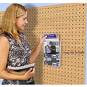 Marketing Holders 6 Pack Pegboard Brochure Holder 6.5" Wide Pamphlet Display Booklet Maps Literature Printed Material Menu Clear Acrylic Literature Organizer