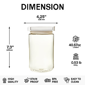 Cliik 3-Pack Magnetic Stackable Kitchen Containers, Jars for Organization and Storage, Kitchen Storage & Pantry Organizer with Lid, Shatterproof, Leakproof & Airtight