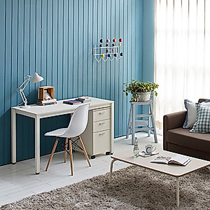 Need Computer Desk, 47 inch Home Office Desk, Modern Simple Style Home Office Gaming Desk, Basic Writing Table for Study Student, White
