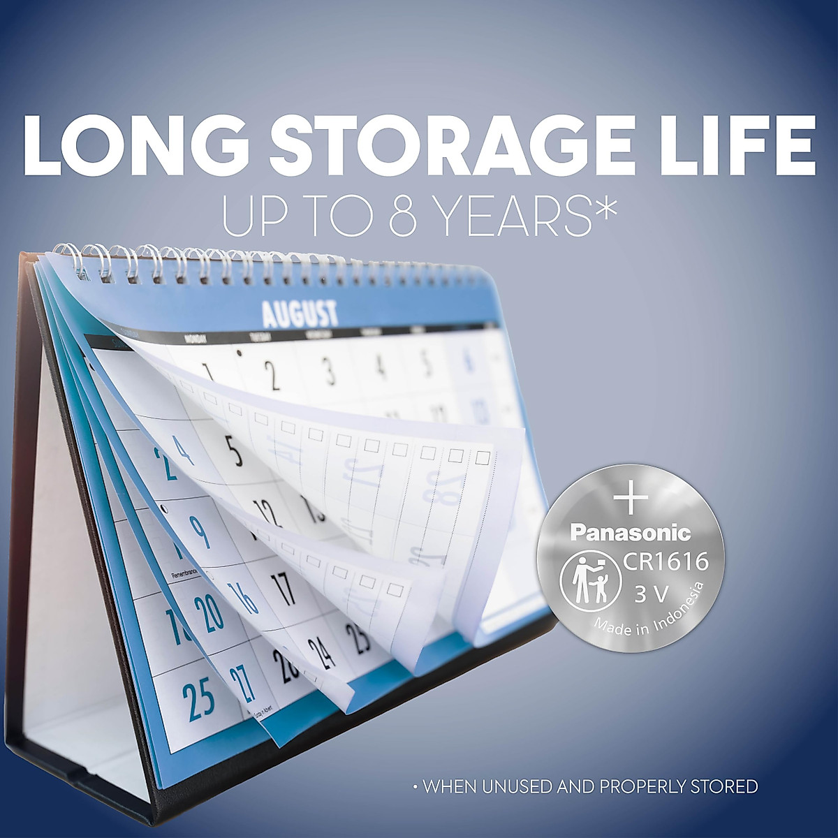 Panasonic CR1616 3.0 Volt Long Lasting Lithium Coin Cell Batteries in Child Resistant, Standards Based Packaging, 4-Battery Pack