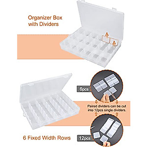 Sjqecyfv Tackle Box Organizer 18 Grids Plastic Craft Box Organizer Bead Organizer Clear Fishing Box with Dividers, 1 Pack
