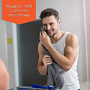 TALVANIA Grey Washcloths Cotton - 13” X 13” 100% Pure Ring Spun Cotton Towels 600 GSM Soft and Absorbent, Pack of 12 Face Cloths Wash Towel (Gray)