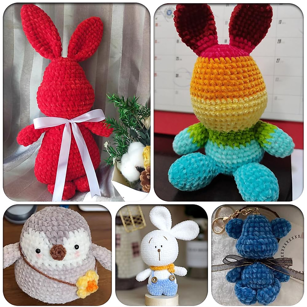 1 PCS 100g Soft Chenille Yarn Velvet Yarn for Crocheting,Fluffy Yarn for Knitting and Crochet DIY Craft,Warm Yarn for Bag Hat Scarve Clothe Gloves Slippers Doll（Brown）