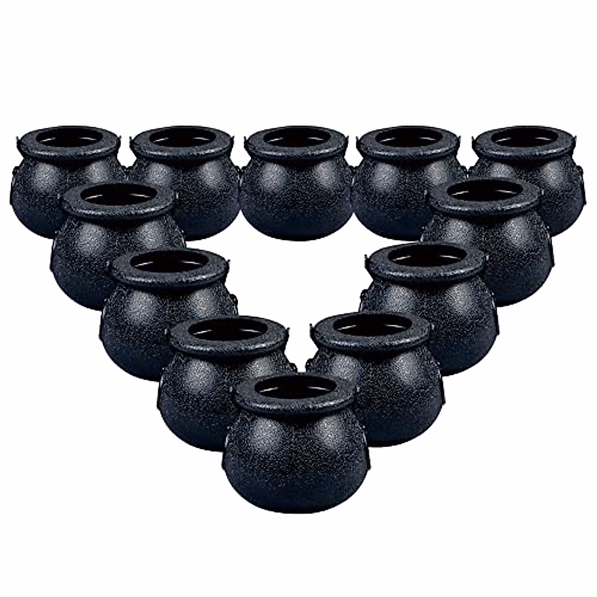 YoHold Plastic Cauldron, Mini Black Witch Cauldron, Candy Cauldron Kettles for Halloween, St Patrick's Day, Wizard Theme Party Decorations, 1 Dozen(12PCS), Black