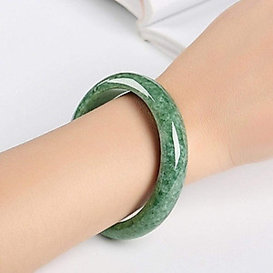Natural Jade Bracelet, Healing Energy Hand Cutting Green Jade Stone Bangles for Women