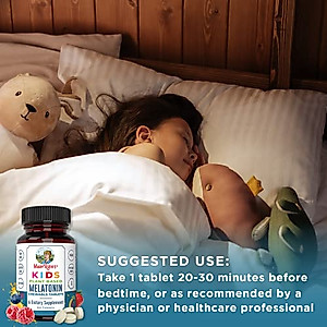 MaryRuth Organics Melatonin | 2 Month Supply | Kids Melatonin Chewable Tablets Ages 4+ | St Johns Wart | Valerian Root | Lemon Balm | Vegan | Non-GMO | Gluten Free | 60 Servings