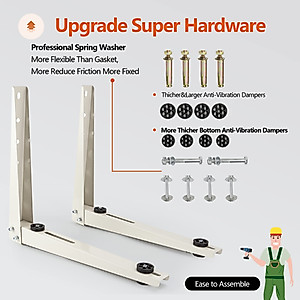 WeCooper Outdoor Split Air Conditioner Mount Bracket for 7000-18000BTU, Heavy-Duty Foldable Wall Mounting AC Bracket for Universal Ductless Mini Split Condensers Support up to 400LB