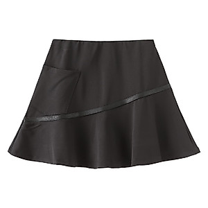 GRANDWISH Girls Sport Skort, Girls Athletic Performance Skort for Golf, Tennis, Running, Black 10