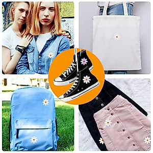 20 Pieces Daisy Flower Patch Clothing Iron On Patches Appliques Delicate Embroidered for DIY Decoration T-Shirt Backpack Hoodies Shoes Bags 1.38 Inch