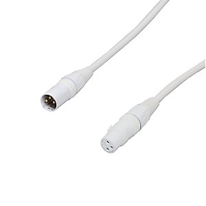 Audio 2000s E80125 XLR Male to XLR Female 25 Feet White Color Microphone Cable