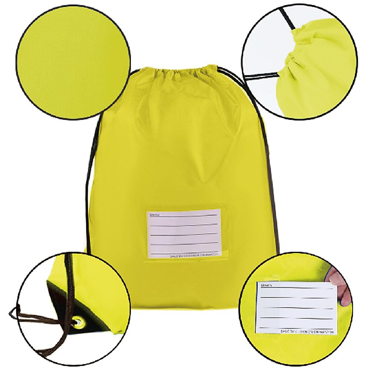 40 Pcs Drawstring Bags,Bulk Draw String Backpack, DIY Gym Sports Cinch Bag Sackpack for Women Men, Yellow