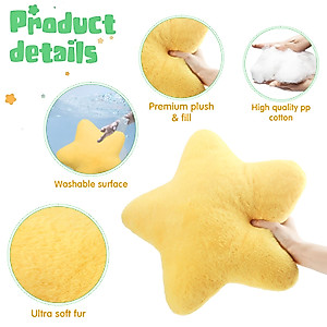 Spiareal 4 Pcs 15.7" Yellow Star Pillow Plush Stuffed Star Shaped Pillow Soft Cute Throw Pillows Plush Pillow for Bedroom Sofa Living Room Birthday Gift for Kids, Girls, Boys