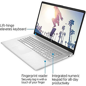 HP 2022 17.3" HD+ Business Laptop, AMD Ryzen 5 5625U Processor, 16GB RAM, 512GB PCIe SSD , Fingerprint Reader, 720p HD Camera, Wi-Fi, HDMI, Win 11 Pro, Black, 32GB SnowBell USB Card