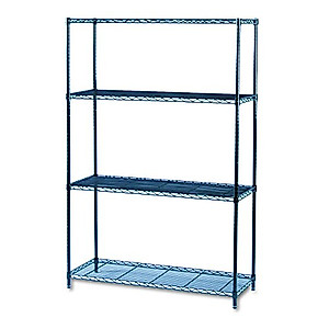 Safco Products Industrial Wire Shelving Starter Unit 48" W x 18" D x 72" H (Add-On Unit and Extra Shelf Pack Sold Separately), Black