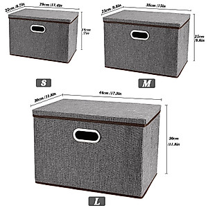 Fassave Foldable Storage Bins with Lids, 2 Packs Fabric Storage Container Basket Cube with Handles for Office, Bedroom, Closet (Large-2 Pack, Dark Green)