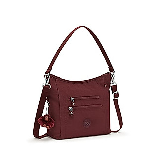 Kipling Women's Belammie Handbag, Organize Accessories, Spacious Interior, Removable Shoulder Strap, Nylon Travel Bag, Intense Maroon B