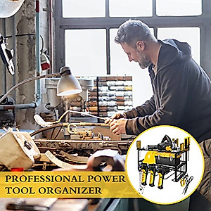Pehciroe Power Tool Organizer Garage Storage Shelves Heavy Duty Garage Tool Organizer Wall Mount Metal Tool Shelf Utility Storage Rack for Man Worker