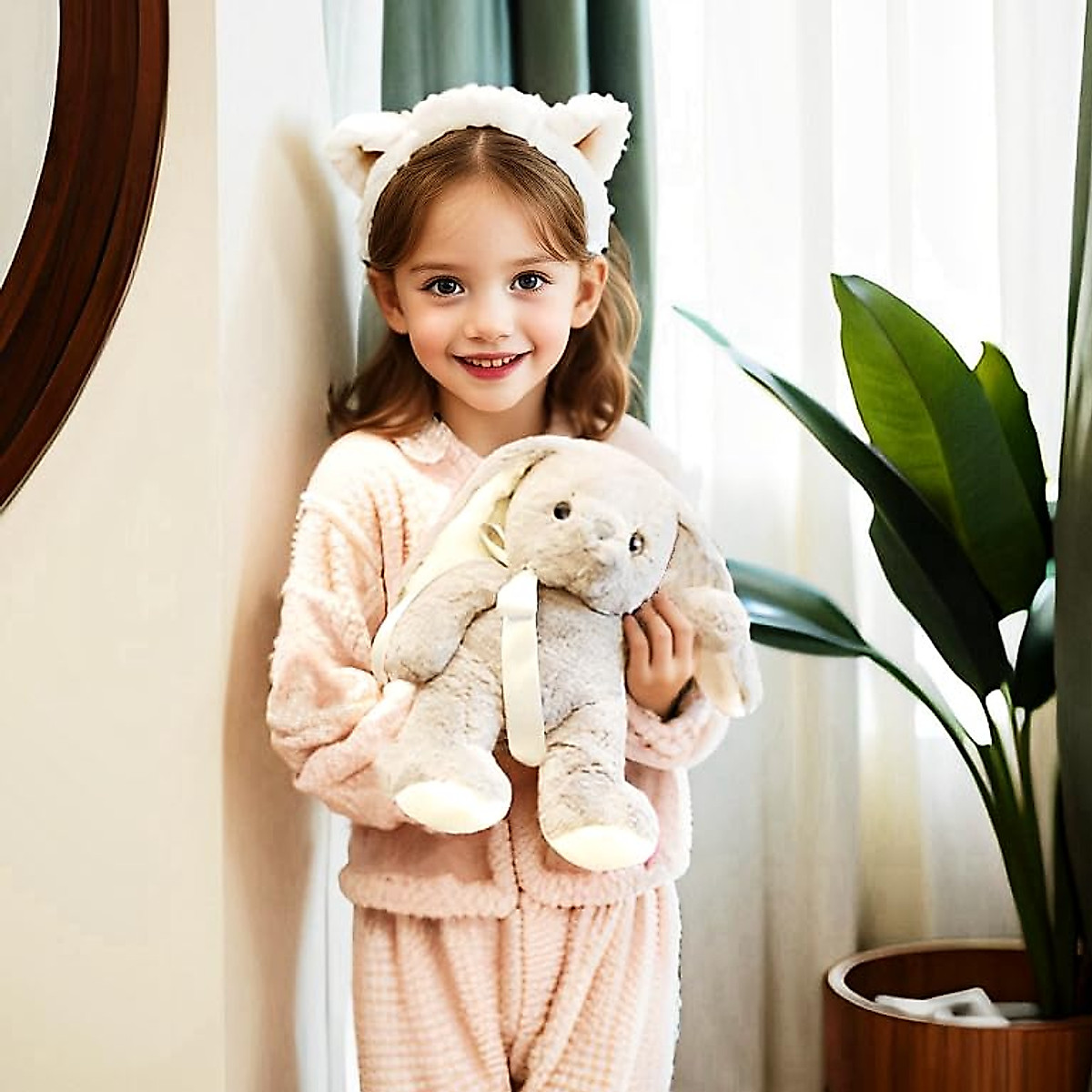 uoozii Warmable Bunny Stuffed Animal - Microwavable 12" | 2 Pounds Unscented Weighted Stuffed Animals Non-Shedding Bunny Plush Coolable & Heatable Warm Gifts for Kids & Adults