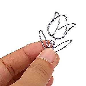Cute Paper Clips, 50Pcs Tulip Paper Clips Flower Shape Paper Clips Funny Cute Paperclips Bookmarks Planner Clips Fun Paper Clips for Notebook Bookmark