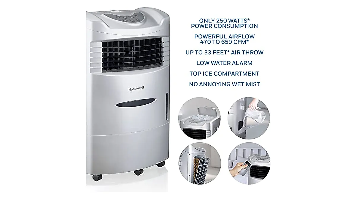 Honeywell CL201AE 470 CFM Indoor Evaporative Air Cooler (Swamp Cooler ...