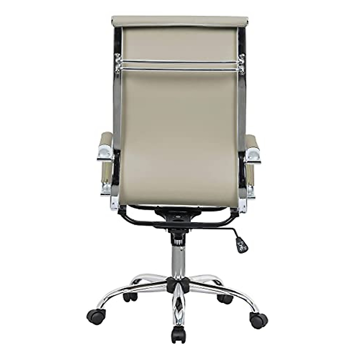 LeisureMod Harris Modern Adjustable Office Executive Swivel Chair Leatherette High-Back Task Office Chair (Tan)