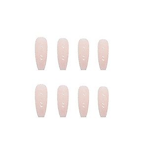 Hkanlre Press on Nails Coffin Fake Nails French Acrylic Long False Nails for Women and Girls 24PCS (P-style-23)