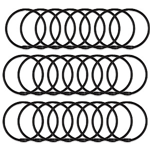 24 Pack Shower Curtain Rings, Rustproof Decorative Metal Round Shower Curtain Hooks for Bathroom Shower Rod (Black)