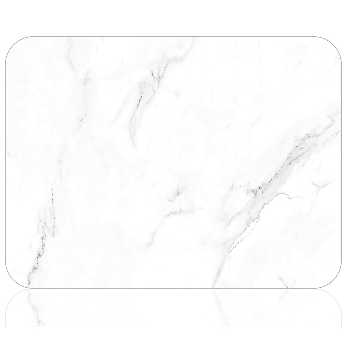 Stone Dish Drying Mat, Stone Drying Mat for Kitchen Counter, Super Absorbent Quick Drying Non-slip Heat Resistant Mat, Eco-friendly Diatomaceous Earth Mat Rack Tableware Mat (16x12”, White Marble)