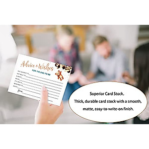 Little Bear Advice And Wishes Cards For The Dad-To-Be, Baby Advice Cards For New Dad, Baby Shower Party Game,Decorations Party Supply，25 Cards(bb012-JYK 004)