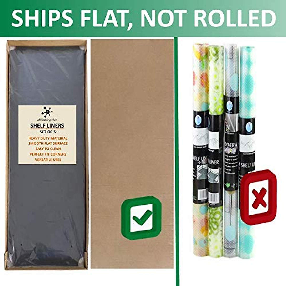 ACHub Wire Shelf Liners 18 x 48, Set of 5 & Bonus S-Shaped Hooks, Waterproof, Heavy Duty, Translucent Plastic Liners for Wired Rack Shelving