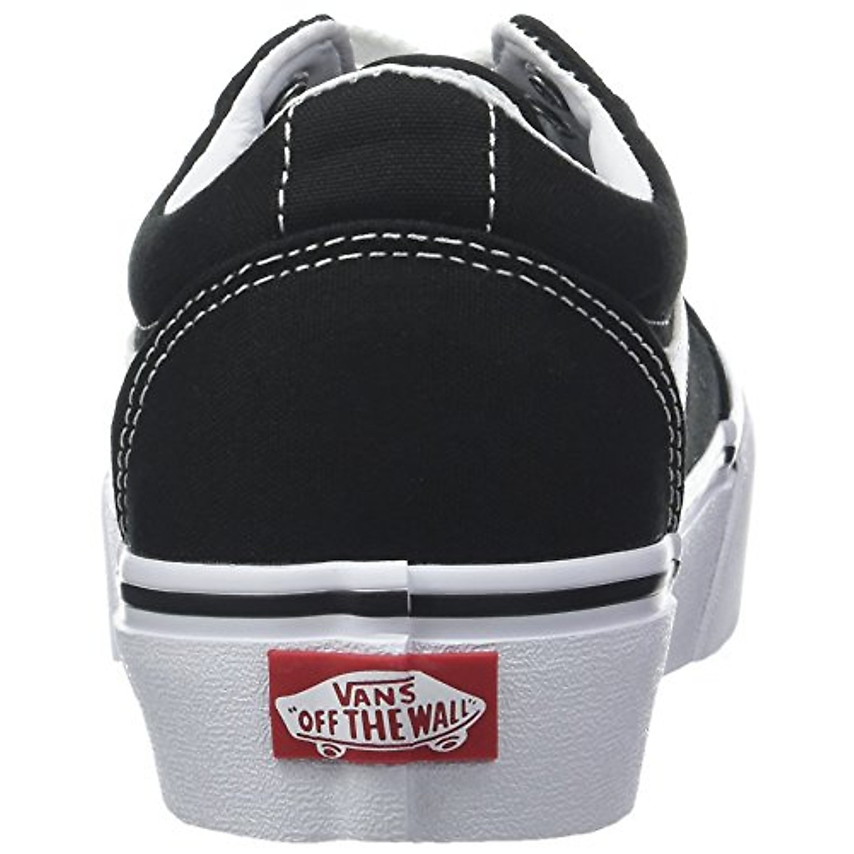 Vans Women's Ward Platform Low-Top Sneakers, Black ((Canvas) Black/White 187), 7.5