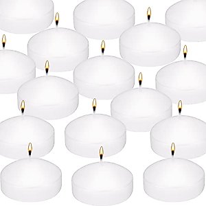 24 Pack 3 Inch Floating Candles for Centerpieces, 3 Inch Long Lasting Small Unscented White Floating Candle for Wedding, Birthday, Holiday & Home Decoration