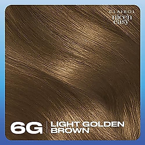 Clairol Nice'n Easy Permanent Hair Dye, 6G Light Golden Brown Hair Color, Pack of 3