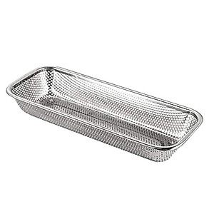 Cabilock Dishwasher Silverware Cutlery Basket Stainless Steel Flatware Drying Rack Countertop Utensil Holder Caddy Silver B