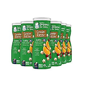 Gerber Baby Snacks Organic Puffs, Cranberry Orange, 1.48 Ounce (Pack of 6)