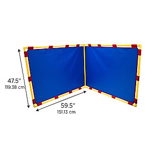 Children's Factory Big Screen Right Angle PlayPanel, Kids Room Divider, Classroom Privacy Screen, Blue