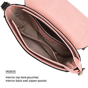 Women Vegan Leather Crossbody Shoulder Bags Designer Fashion Purses Structured Messenger Bags