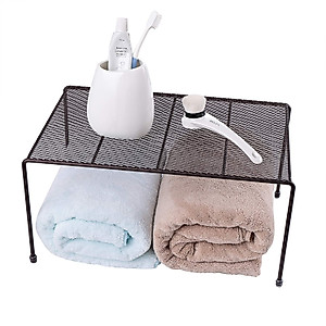 Expandable Stackable Kitchen Cabinet and Counter Shelf Organizer,Kitchen Shelves, Cabinet Organization,Bronze