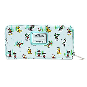 Loungefly Disney Classics, Disney Holiday Sensational Six Wallet, Mickey Mouse Minnie Donald Daisy Goofy Pluto
