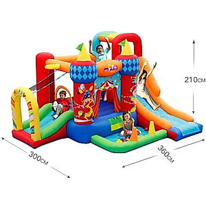 Inflatable Castle and Slide, Children S Playground Indoor Inflatable Toys Outdoor Circus Trampoline Square Playground Colors
