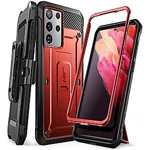 SUPCASE Unicorn Beetle Pro Series Case Designed for Samsung Galaxy S21 Ultra 5G (2021 Release), Full-Body Dual Layer Rugged Holster & Kickstand Case Without Built-in Screen Protector (Ruddy)