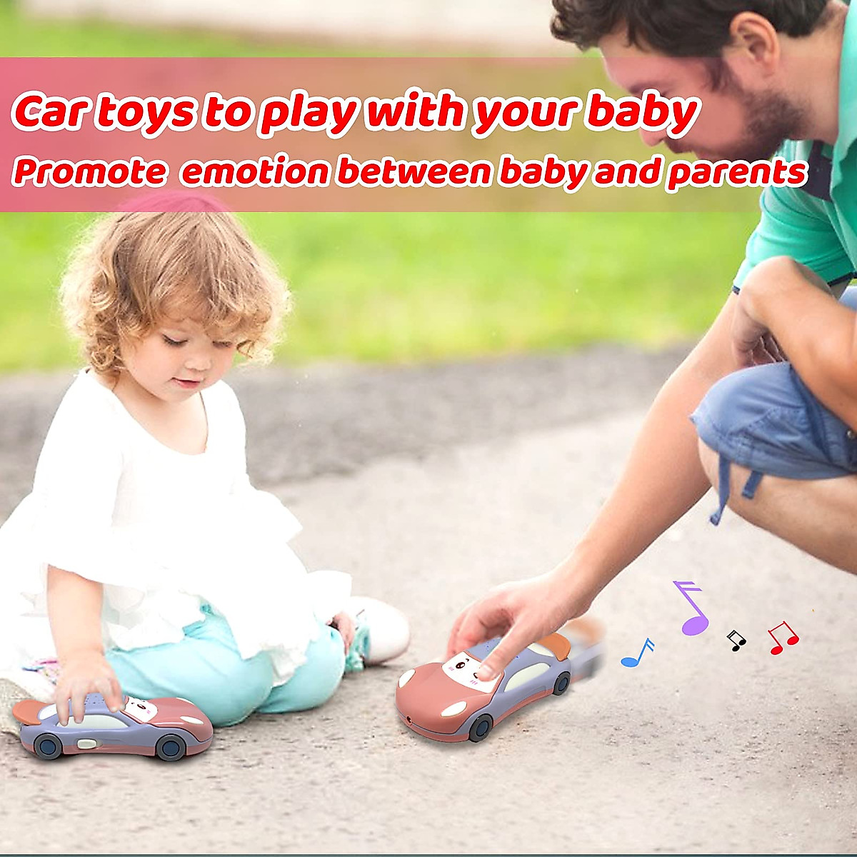 Lukax Baby Phone Toys for 1 2 3 Years Old Girl, Musical Car Toys with Star Projector, Toy Phone Baby Toys 18 Months+, Early Education Learning Toys Gift for Boys Toddlers Kids (Pink)