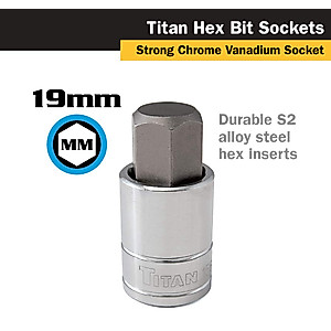 Titan Tools - 1/2 Dr. 19Mm Hex Bit Socket (15619)