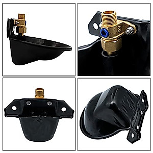 MINYULUA Automatic Waterer Bowl Sheep Goats Drinking Bowl Farm Feeding Water Bowl Dispenser Plastic Drinking Trough Livestock Supply for Piglet Cattle Dog, Black