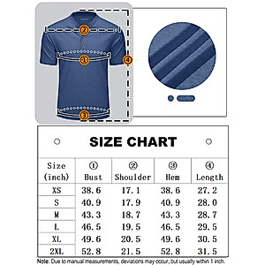 MAGCOMSEN Short Sleeve Henley Men Cotton Lightweight 3 Button Tops Vintage Casual Summer Shirt Soft Fashion Grey Blue M